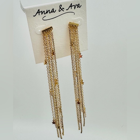 Anna & Ava | Jewelry | Anna Ava Long Sparkle Earrings Gold Cubic ...
